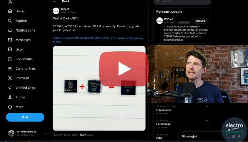 New Wiznet Chip: W5500 Ethernet Controller and RP2040 Integration